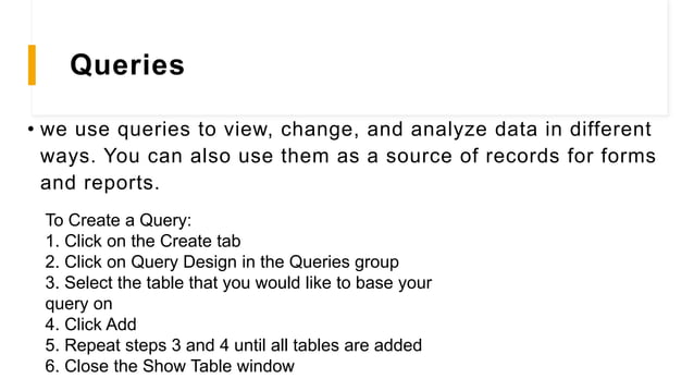 MS ACCESS PPT.pptx | Databases | Computer Software and Applications