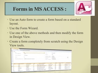 Ms access ppt 2017 by Gopal saha | PPTX