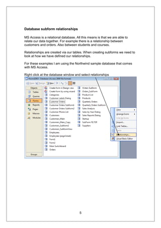 MS Access Subform Success | PDF