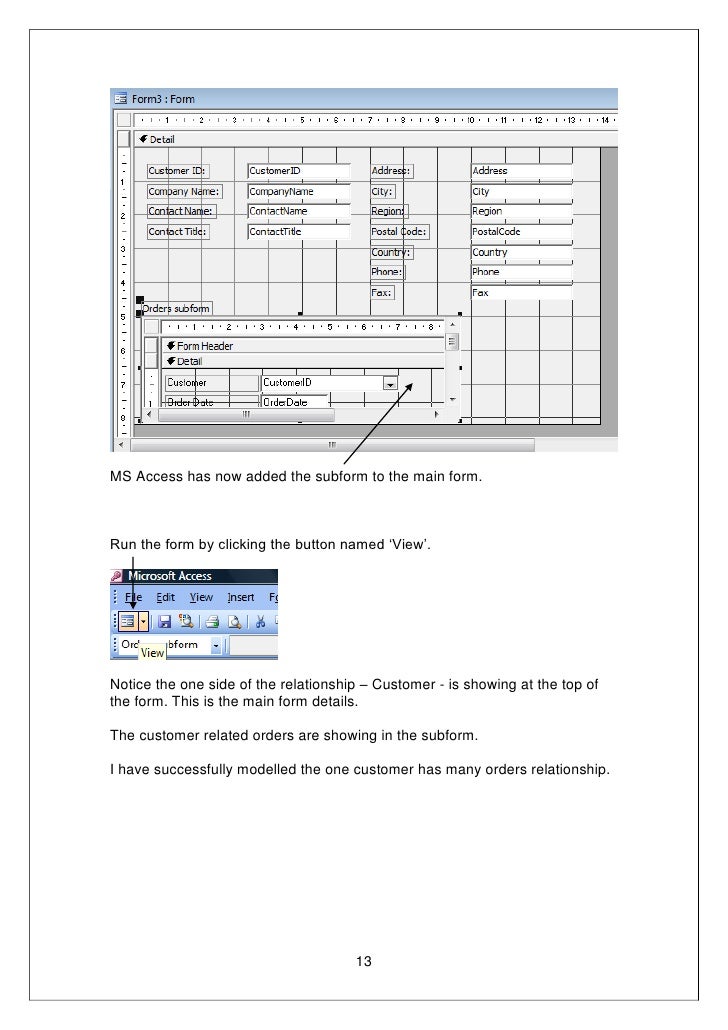 Ms Access Subform Success