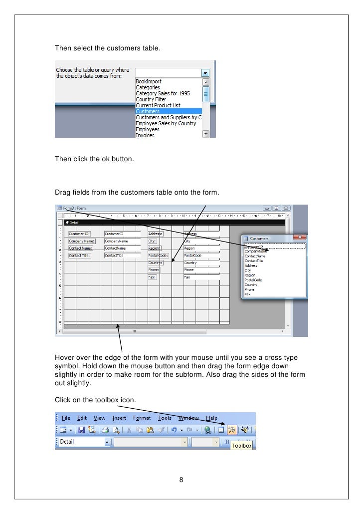 MS Access Subform Success MS Access Subform Success