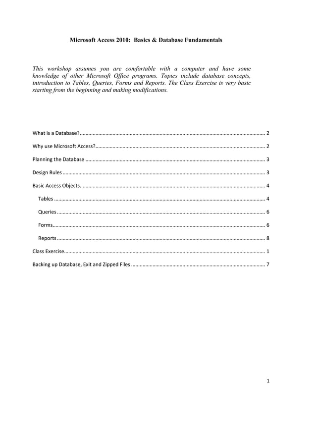 Ms Access Tutorials Pdf 