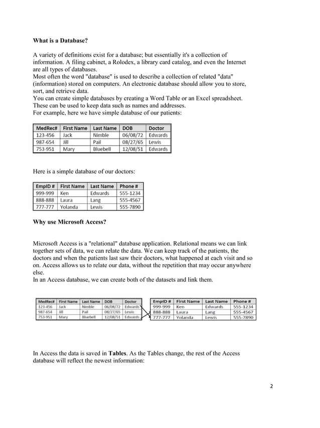 MS ACCESS Tutorials | PDF