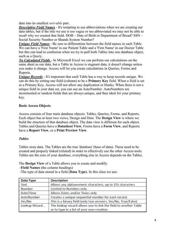 MS ACCESS Tutorials | PDF