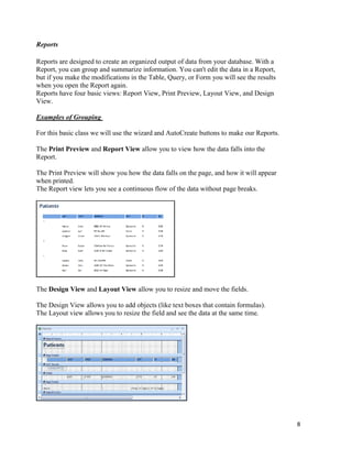 MS ACCESS Tutorials | PDF