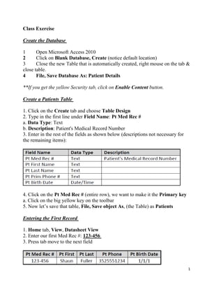MS ACCESS Tutorials | PDF