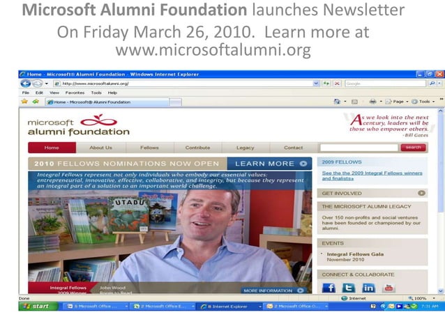 Microsoft Alumni Foundation launches Newsletter | PPTX