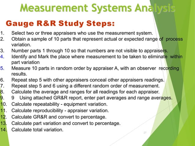 MSA (GR&R) | PPT | Physics | Science