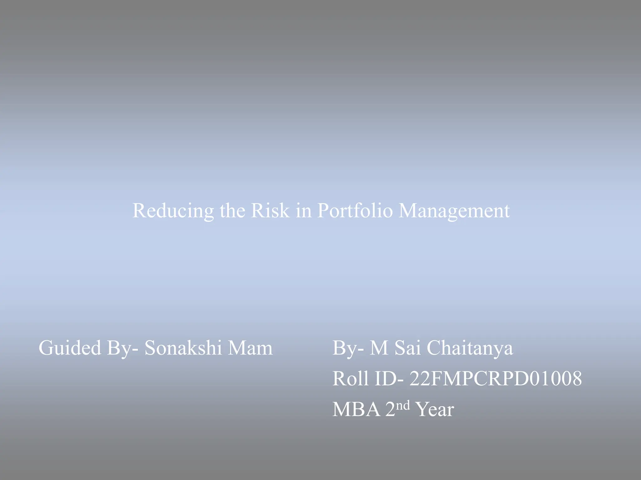topic is Risk in Portfolio Management.pptx