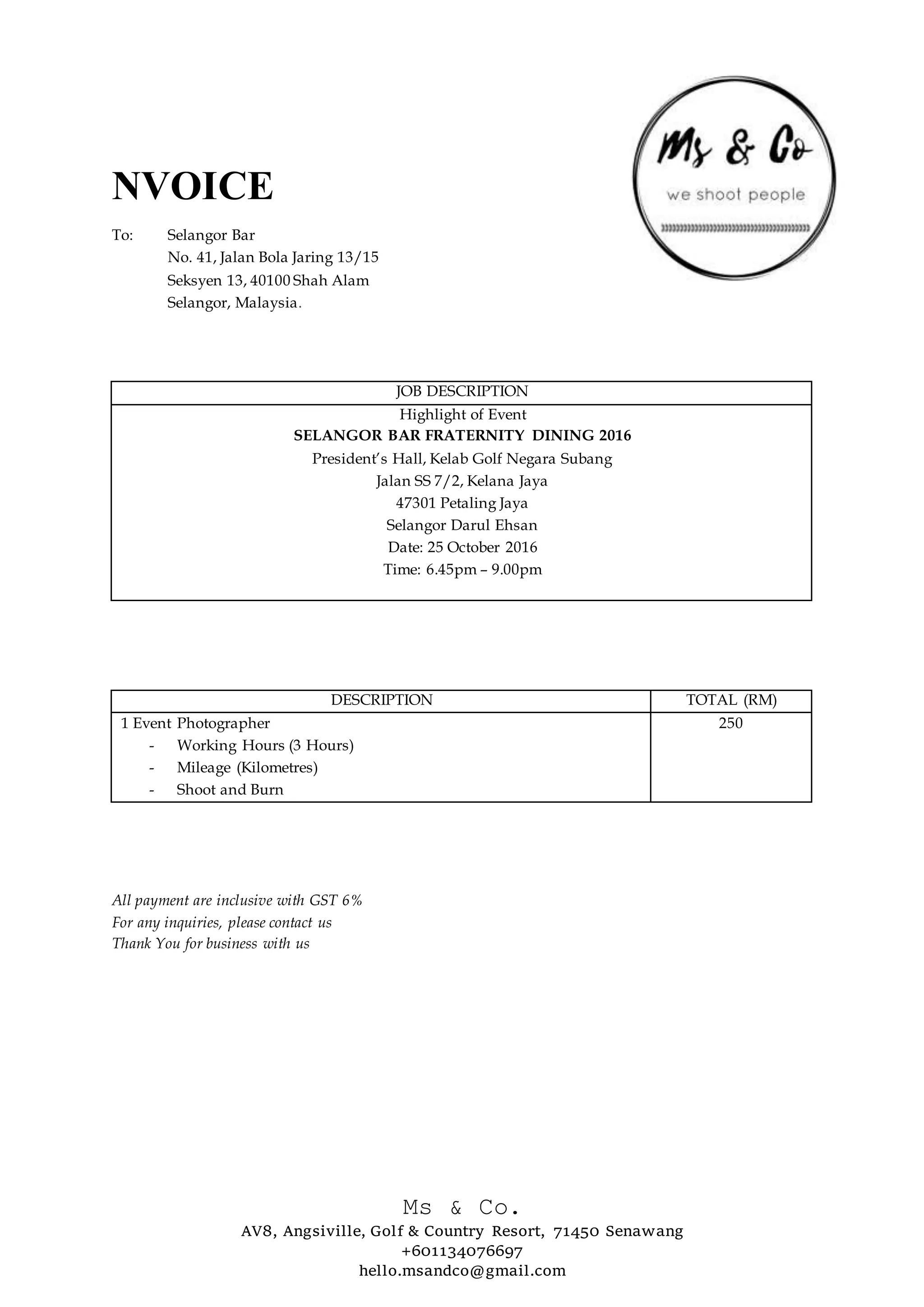 Contoh Invoice | DOCX