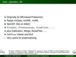 MS (and NMR) data standards in Metabolomics why, how and some caveats | PDF