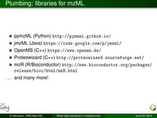 MS (and NMR) data standards in Metabolomics why, how and some caveats | PDF