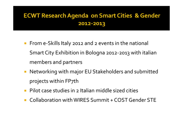 M sangiuliano smart cities & gender_vilnius ict2013 | PPT