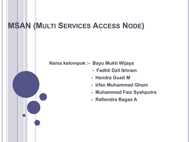 Msan (multi services access node) | PPTX