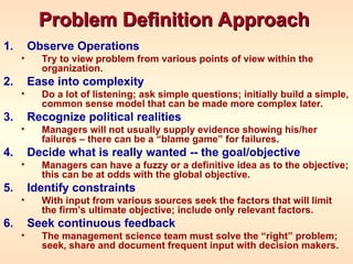 MS Approach On Management - Definition of Problems | PPT