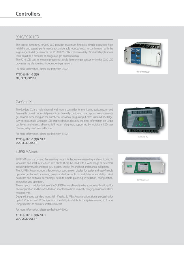 MSA Safety Fixed Gas Detectors & Flame Detectors - Brochure | PDF