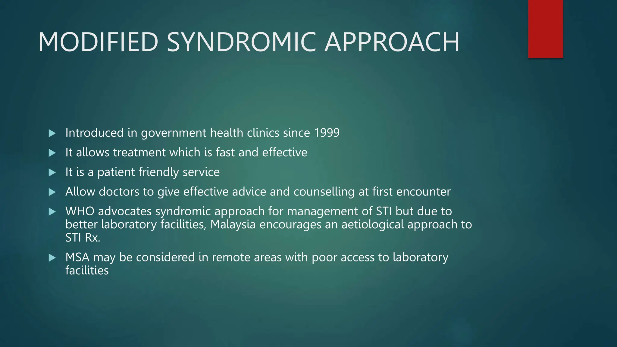 modified syndromic approach for sexaully transmitted disease | PPTX