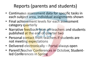 Assessment and Reporting in Middle School | PPTX
