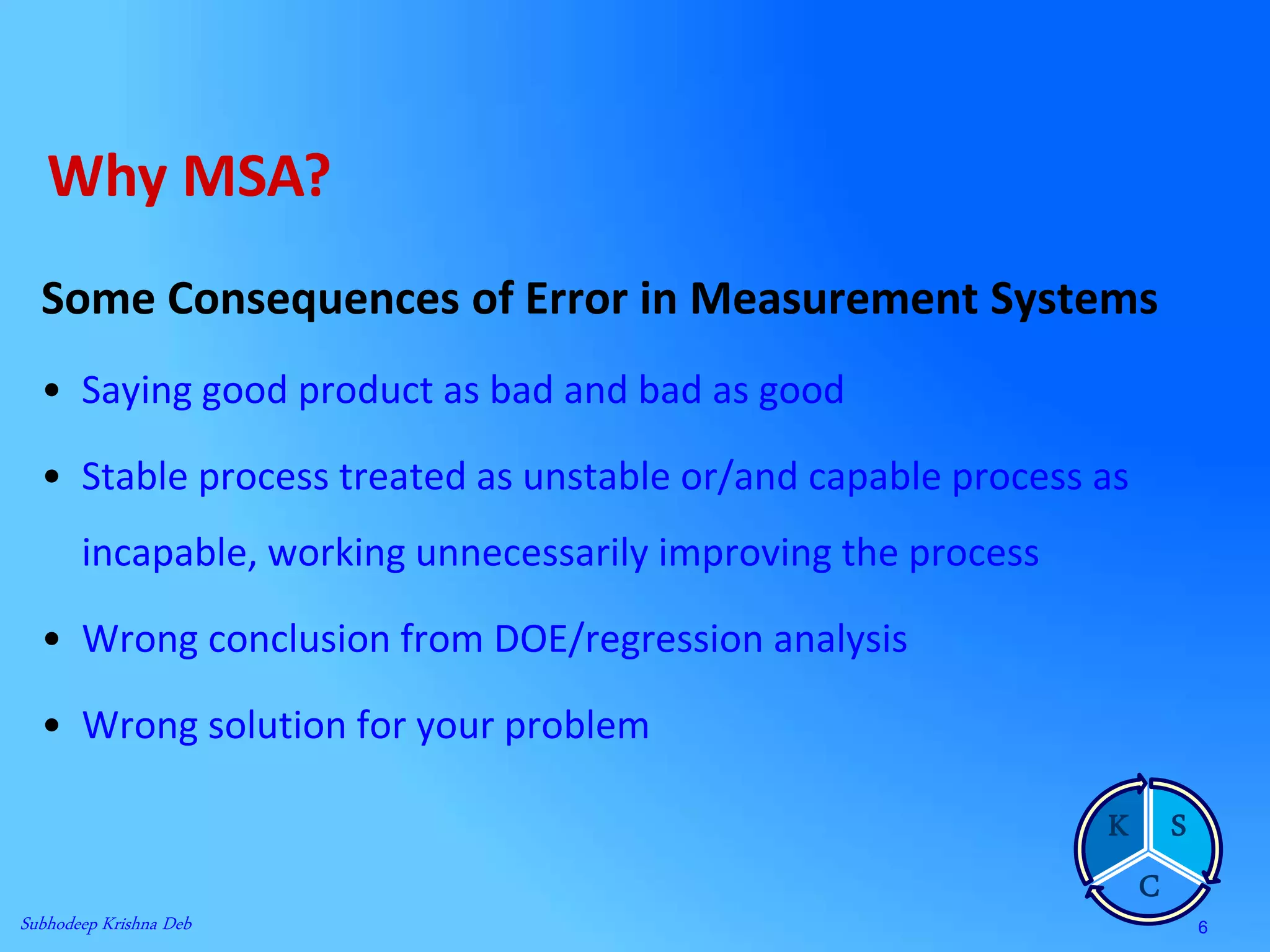 Measurement System Analysis Module 1 Ppt
