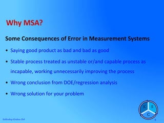 Measurement System Analysis - Module 1 | PPT