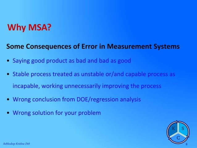 Measurement System Analysis - Module 1 | PPT