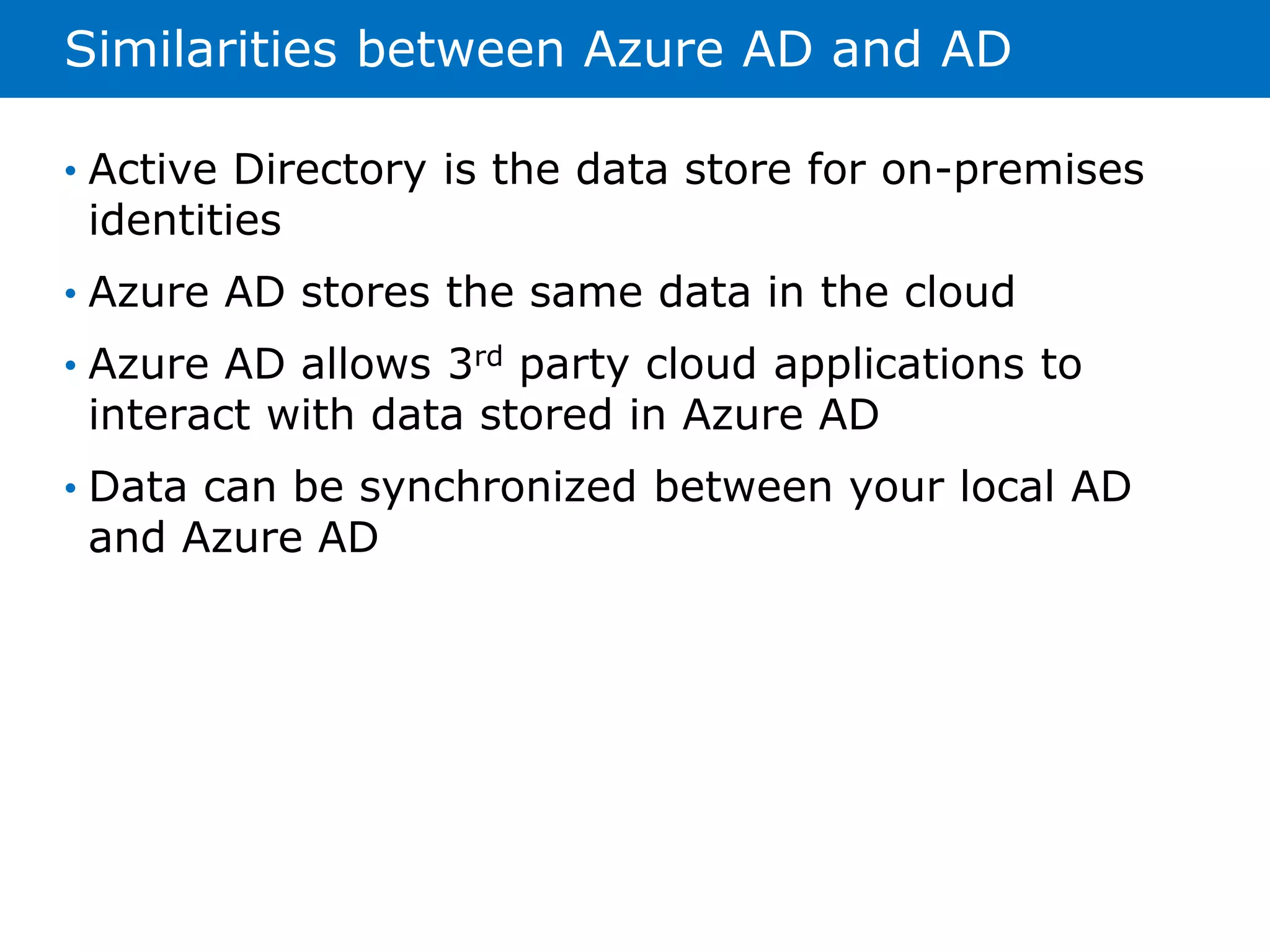 Microsoft Azure Active Directory | PPTX | Cloud Computing | Internet
