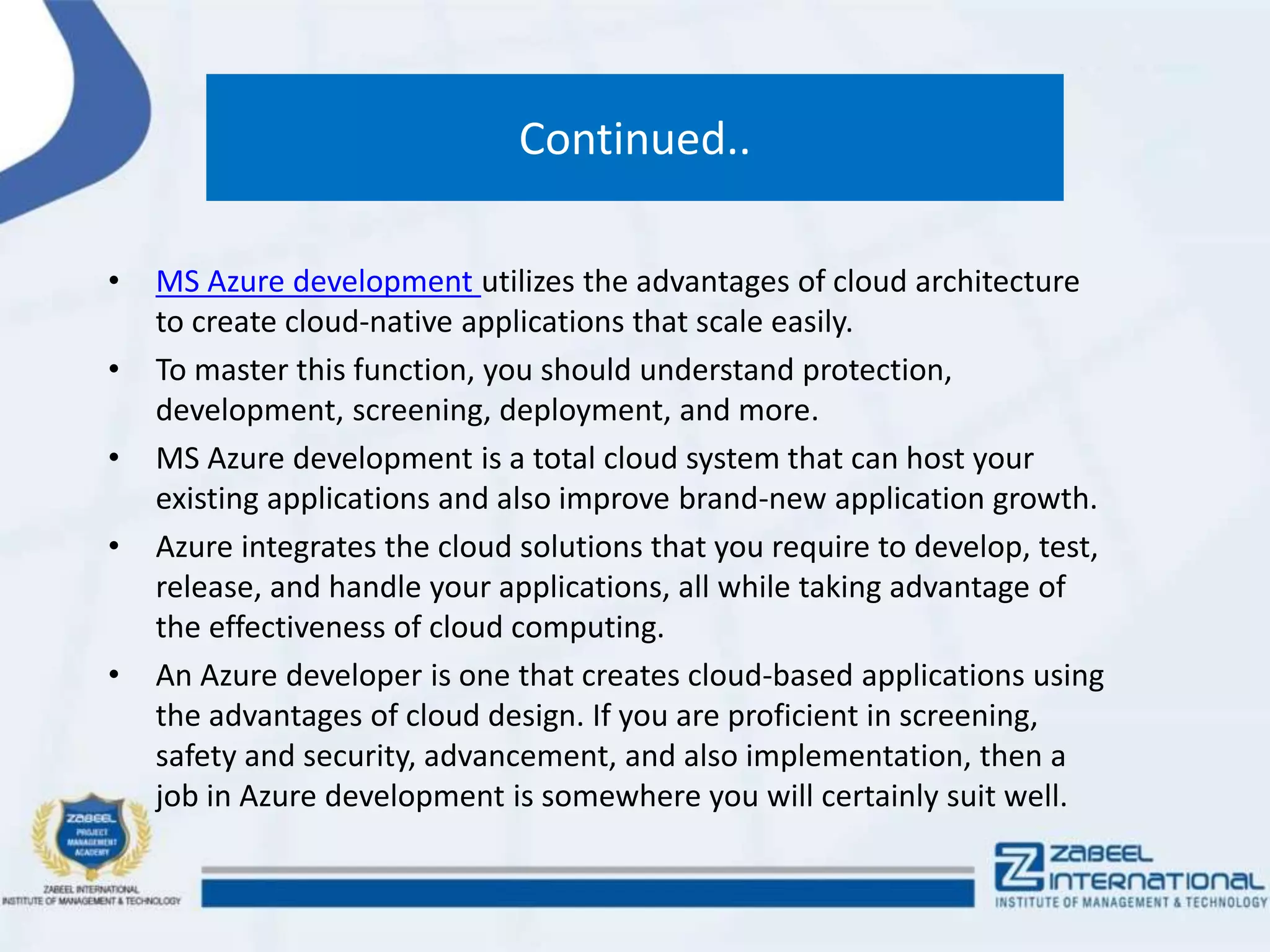 What is Azure development?-MS Azure development | PPTX
