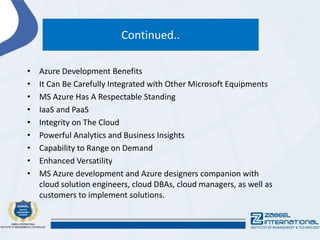 What is Azure development?-MS Azure development | PPTX