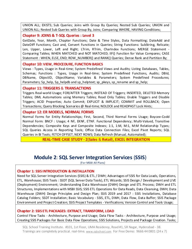Microsoft Businessintelligence Msbi Online Training Live Instructor Led From Sql School 