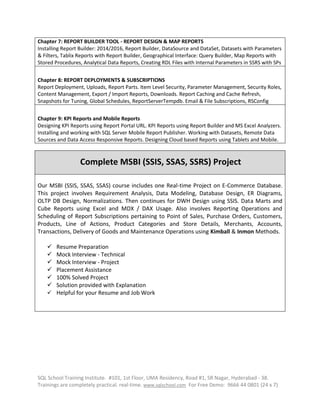 MSBI Classroom Training with Realtime Project | PDF