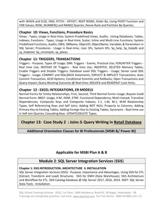 MSBI Classroom Training with Realtime Project | PDF