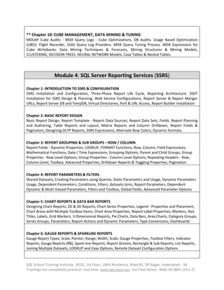 MSBI Classroom Training with Realtime Project | PDF