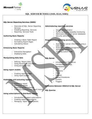 Msbi course content | DOC