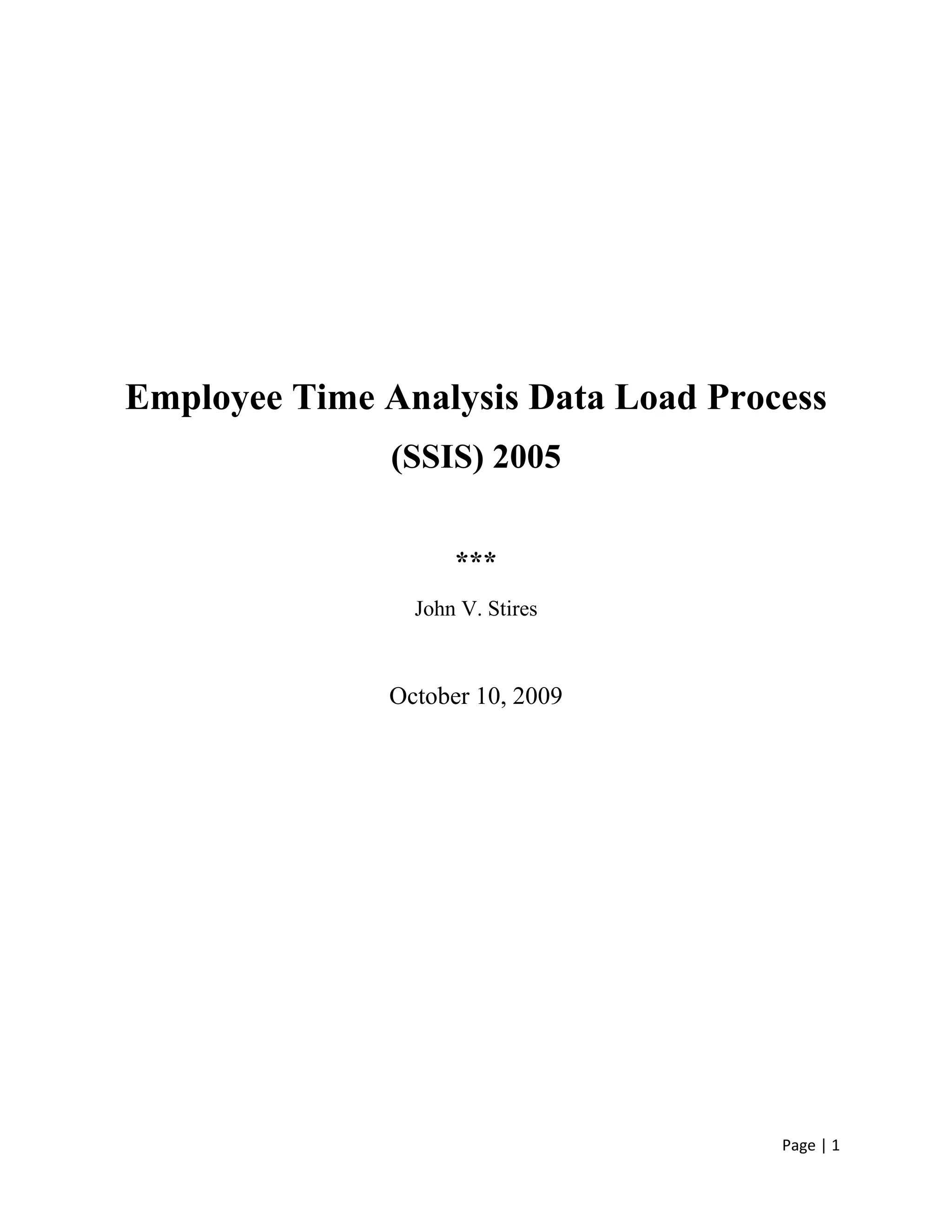 MS BI SSIS Project Portfolio | DOCX