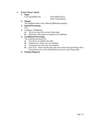 MS BI SSIS Project Portfolio | DOCX