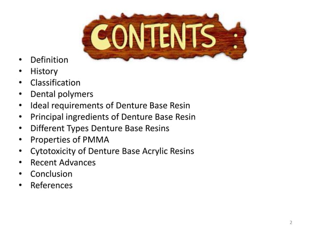 Denture Base Resin | PPTX | Oral care | Personal Care