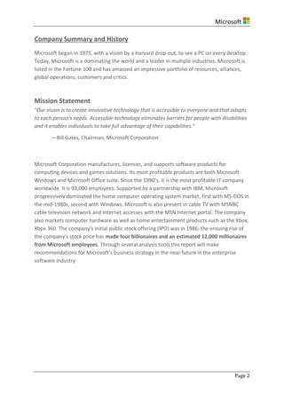Strategic Analysis of Microsoft Corp. (2014) | PDF