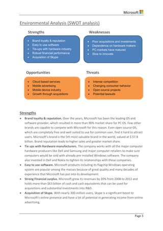 Strategic Analysis of Microsoft Corp. (2014) | PDF