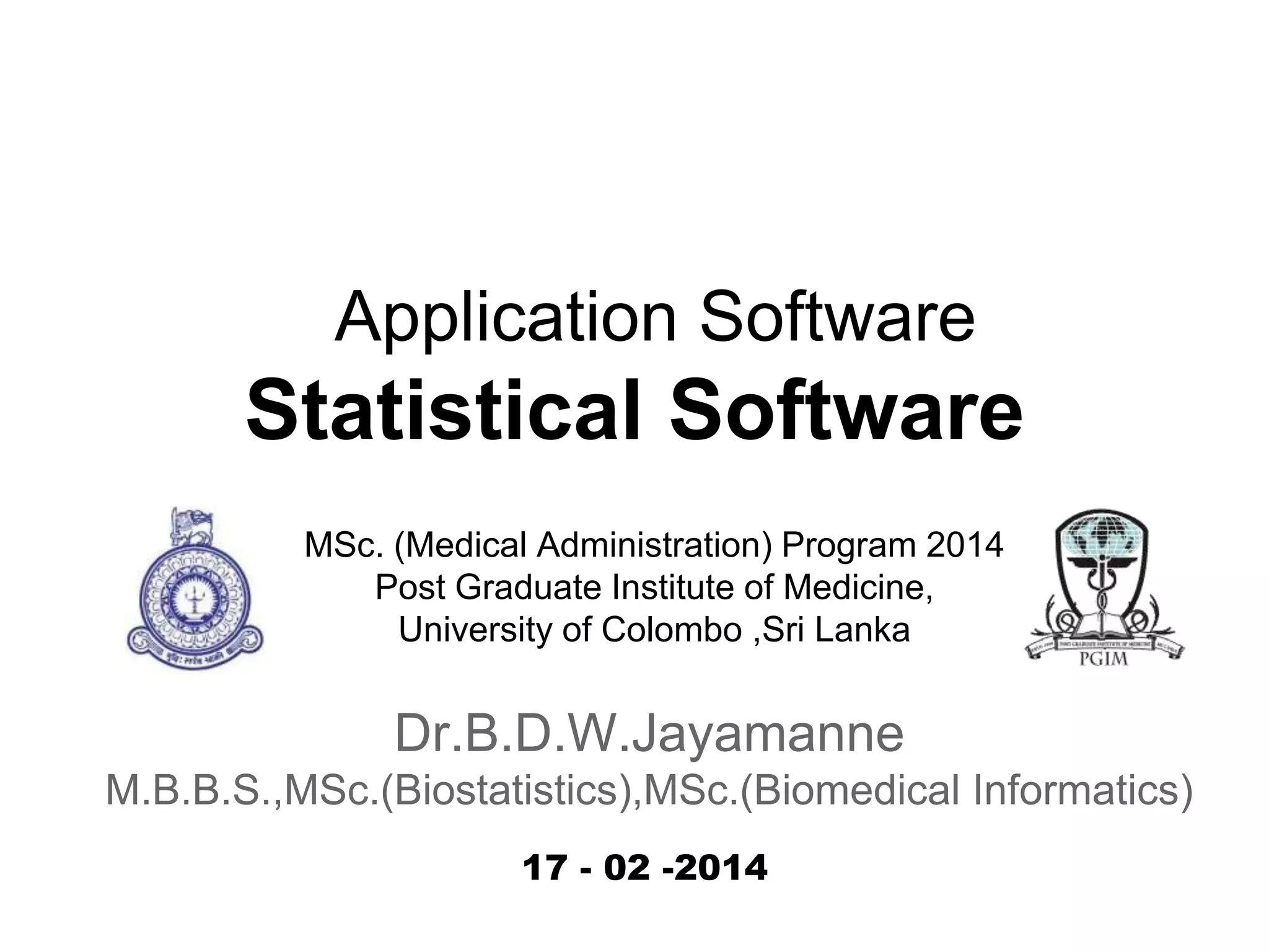 PSPP overview and Introduction to R & R Commander | PPTX