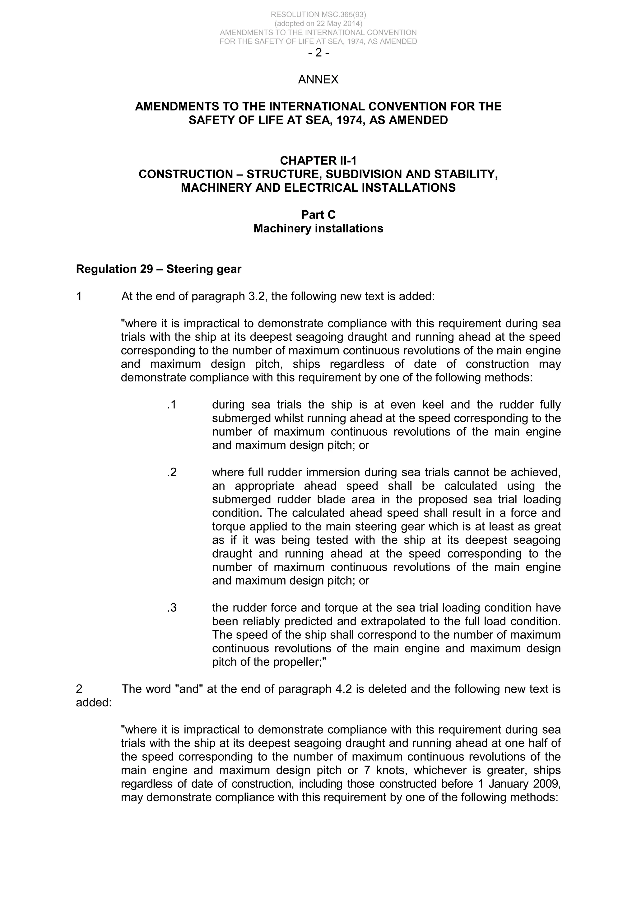 MSC.365(93) amendments for chp ii-1 and ii-2 of solas | PDF