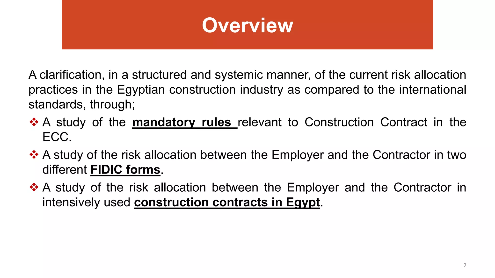 M Sc - Nefert Moussa - Risk Allocation in Egyptian Construction ...