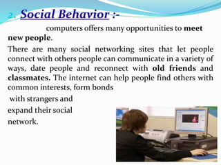 Postive & Nagetive impacts & Applications of computer | PPT