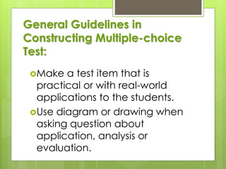 Multiple choice test items | PPTX