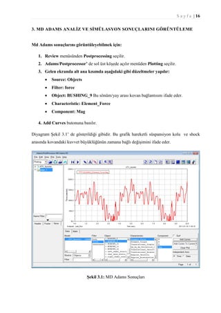 Msc Adams Kullanarak Mekanik Sistemlerin İLeri DüZey Dinamik ...