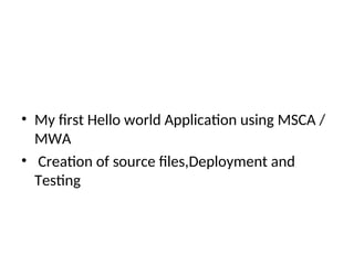 Basics of R12 Oracle MWA/MSCA with steps | PPT
