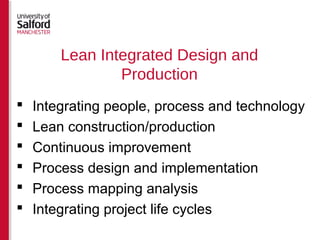 MSc Building Information Modelling & Integrated Design | PPT