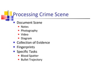 Msc crime scene processing | PPT