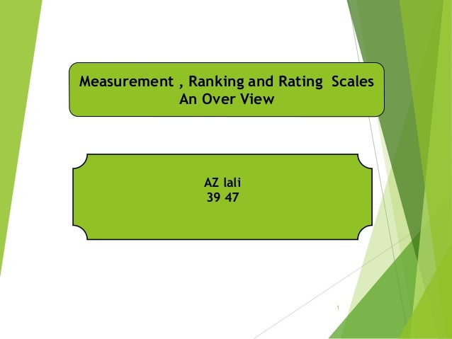 Ranking scales