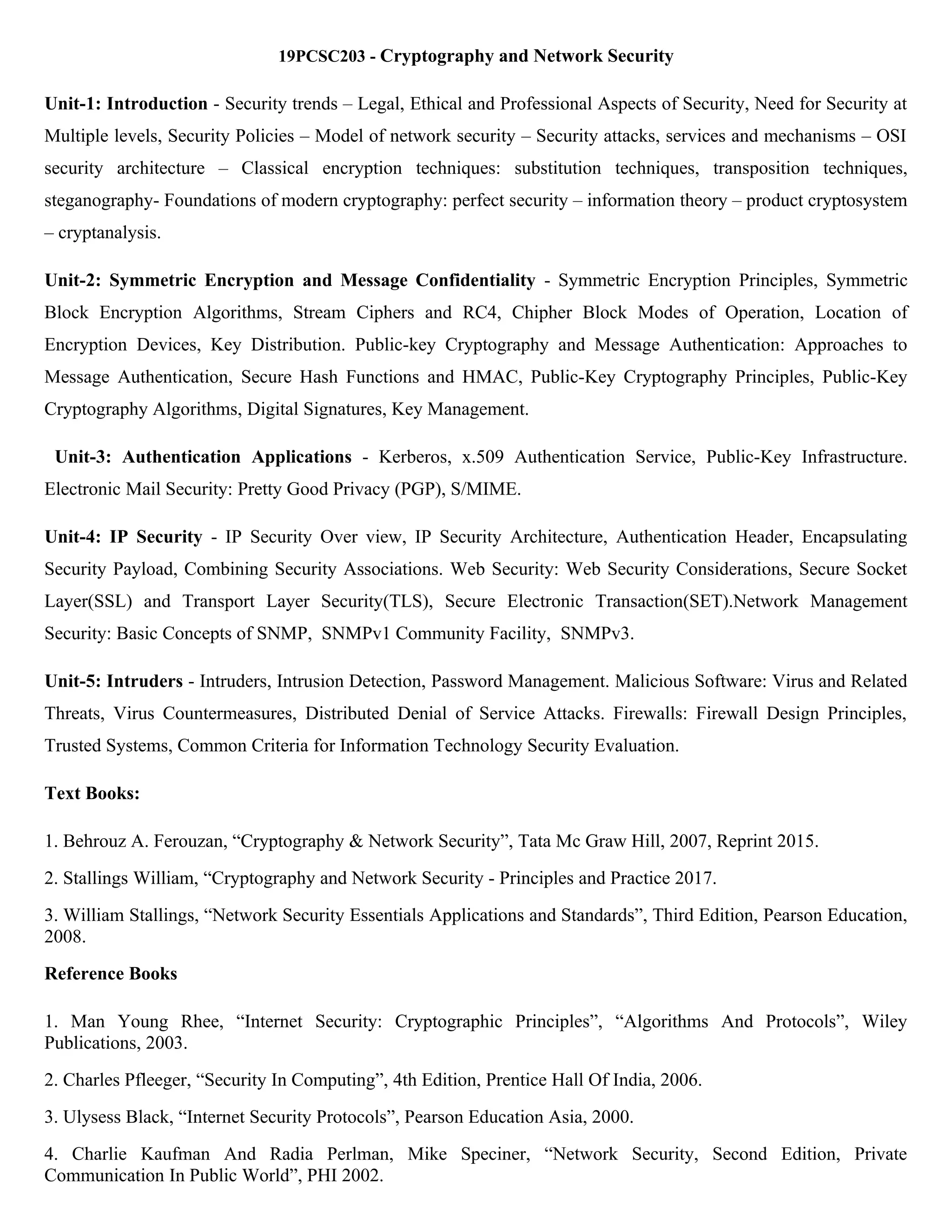 MSc CS - I - 19PCSC203 - Cryptography and Network Security.pdf | Information and Network ...