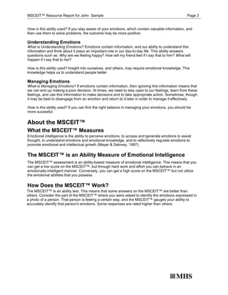 MSCEIT Resource Report | PDF